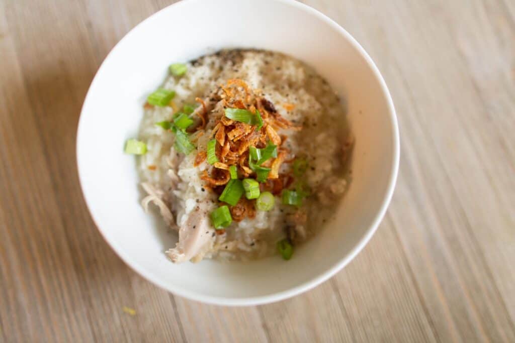 Authentic Khao Piak Khao Gai - Lao Rice Porridge