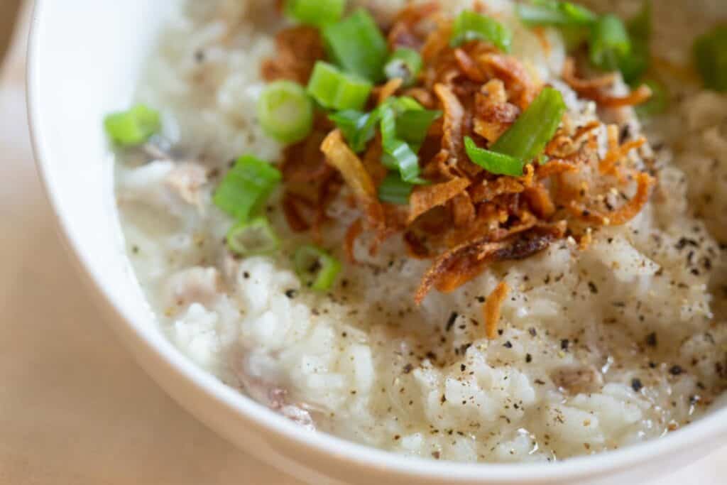 Authentic Khao Piak Khao Gai - Lao Rice Porridge
