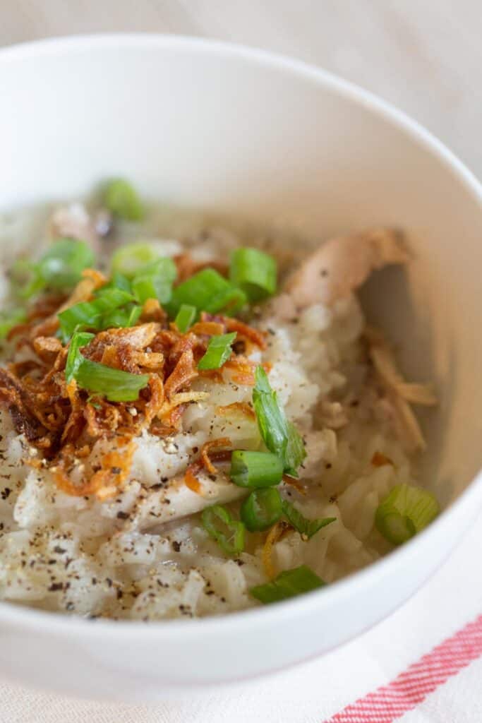 Authentic Khao Piak Khao Gai - Lao Rice Porridge