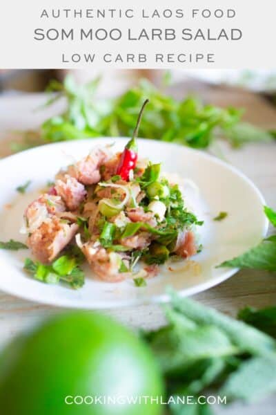 Authentic Laos Larb Som Moo - Sour Fermented Pork Salad Recipe