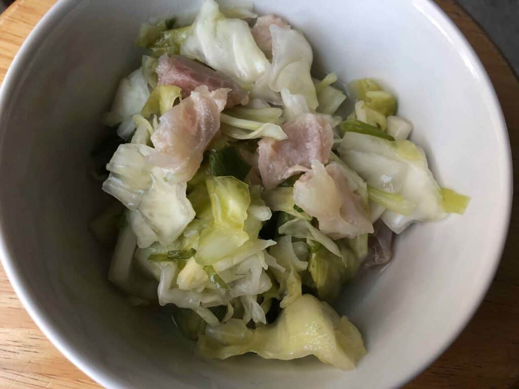 Laos Fermented Pickled Cabbage with Pig Ears Recipe