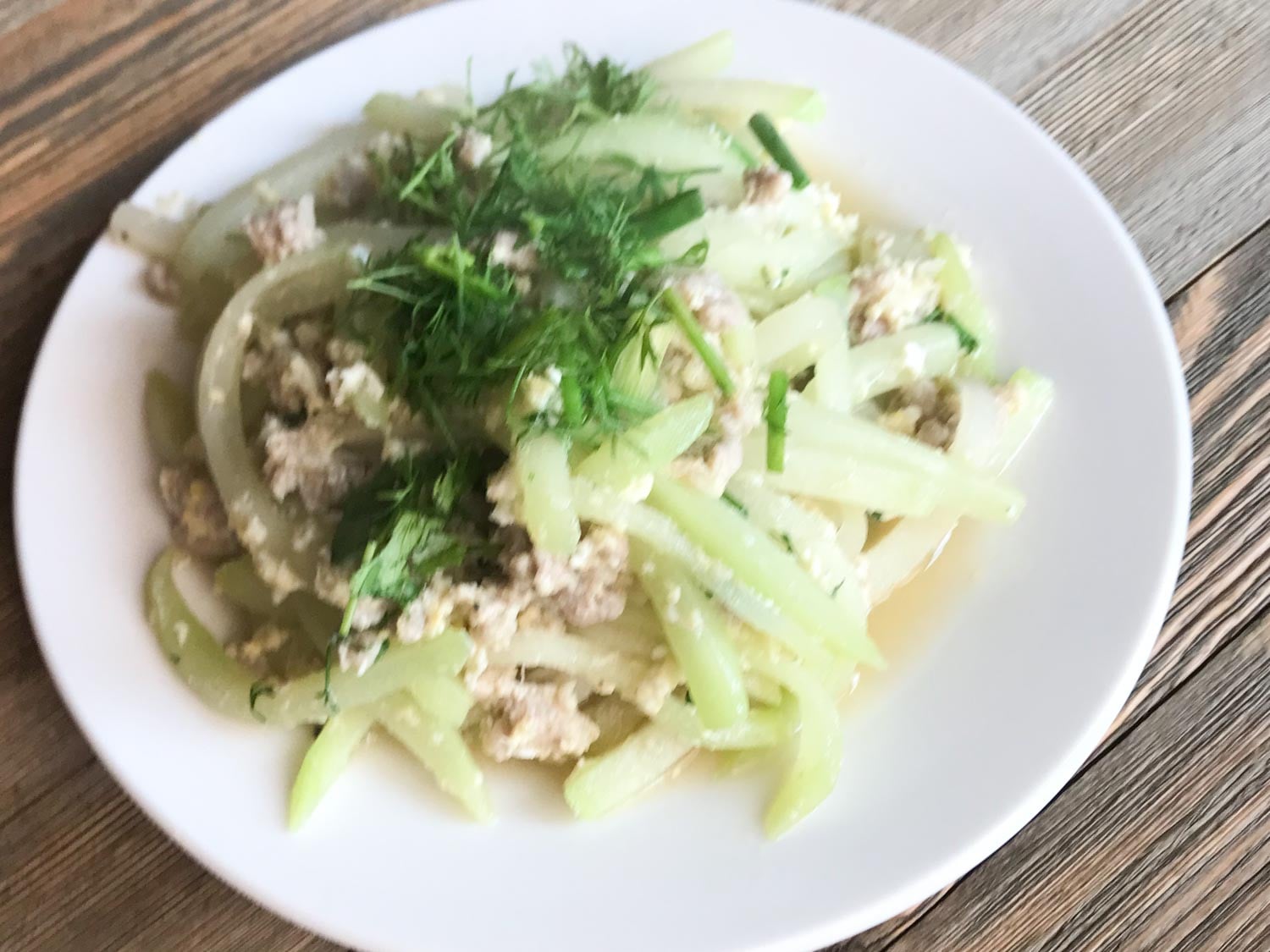 Authentic Vietnamese Chayote and Pork Stir Fry